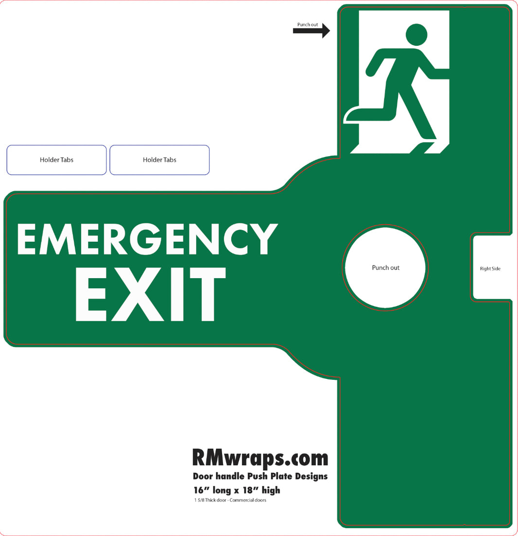 Emergency Exit Push Plate Sticker